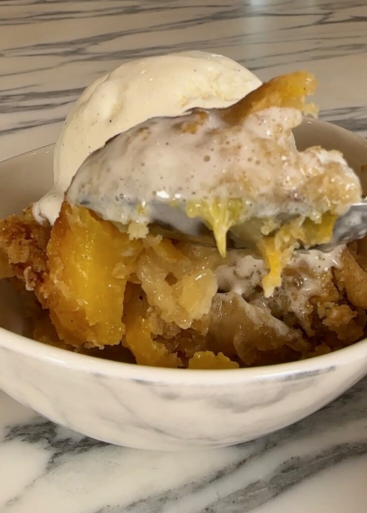 My 3 Ingredient Air Fryer Peach Cobbler - LORAfied